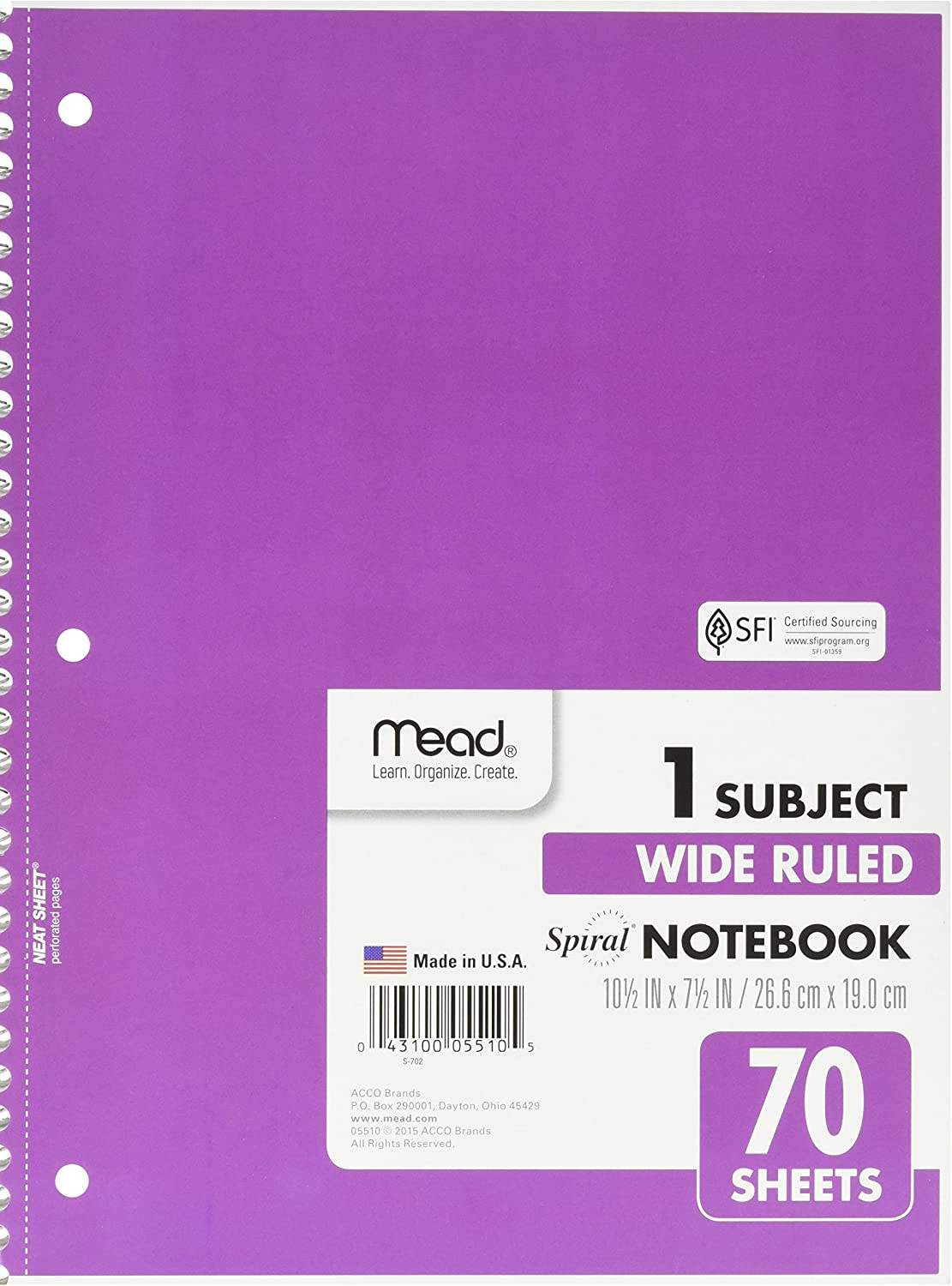 1 Subject Wide Ruled Spiral-bound Notebook | stationery supplier